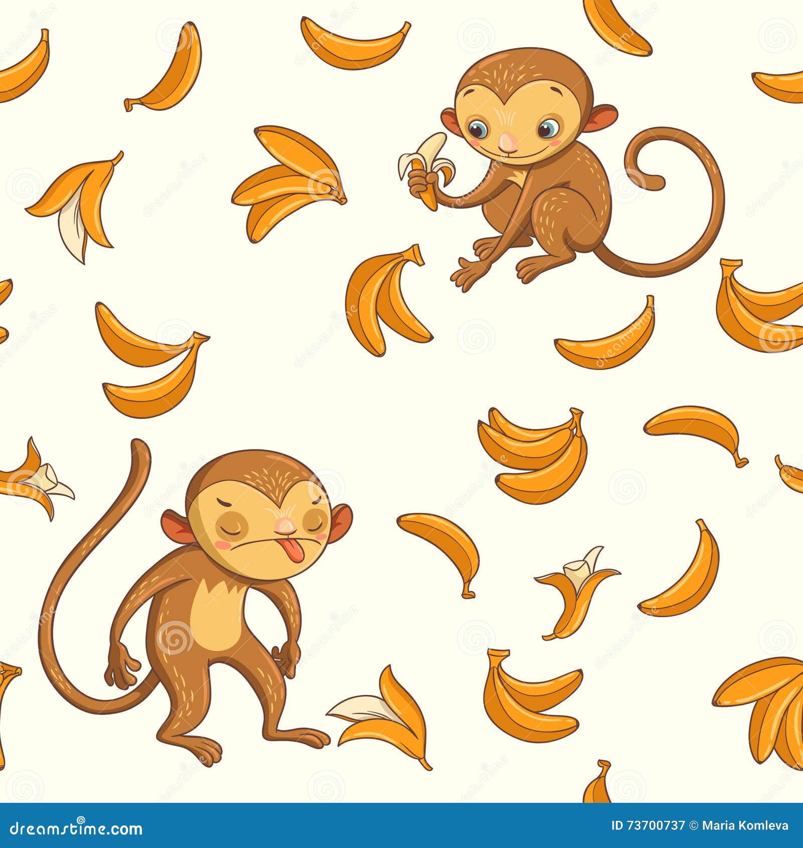 Naughty Monkeys, Duo Monkeys, Funny Monkey,Vector Cartoon Cute Funny ...