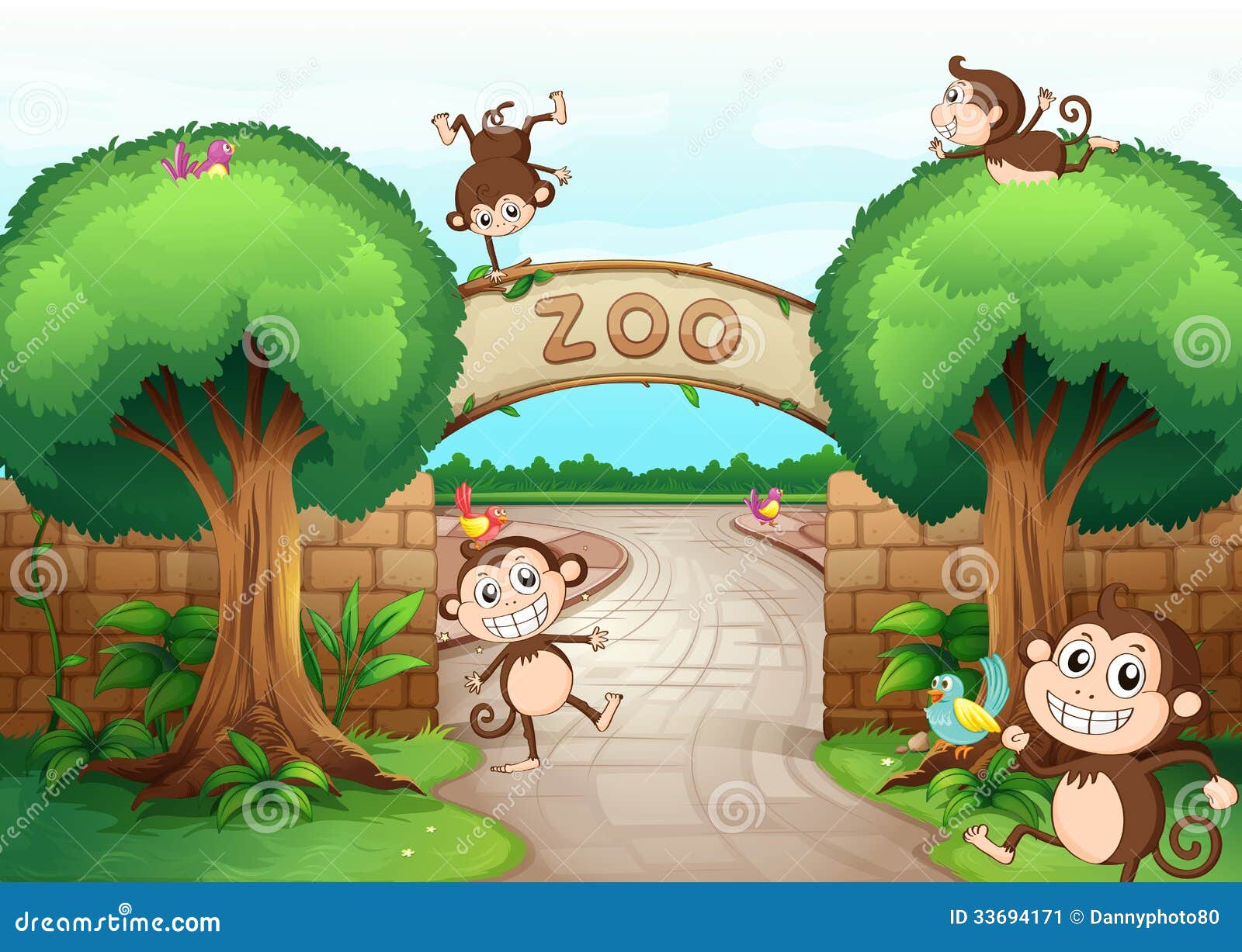 Naughty Monkeys, Duo Monkeys, Funny Monkey,Vector Cartoon Cute Funny ...