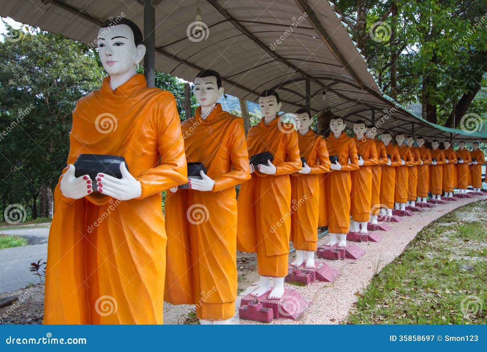 Monks alms round stock image. Image of prayer, faith - 35858697