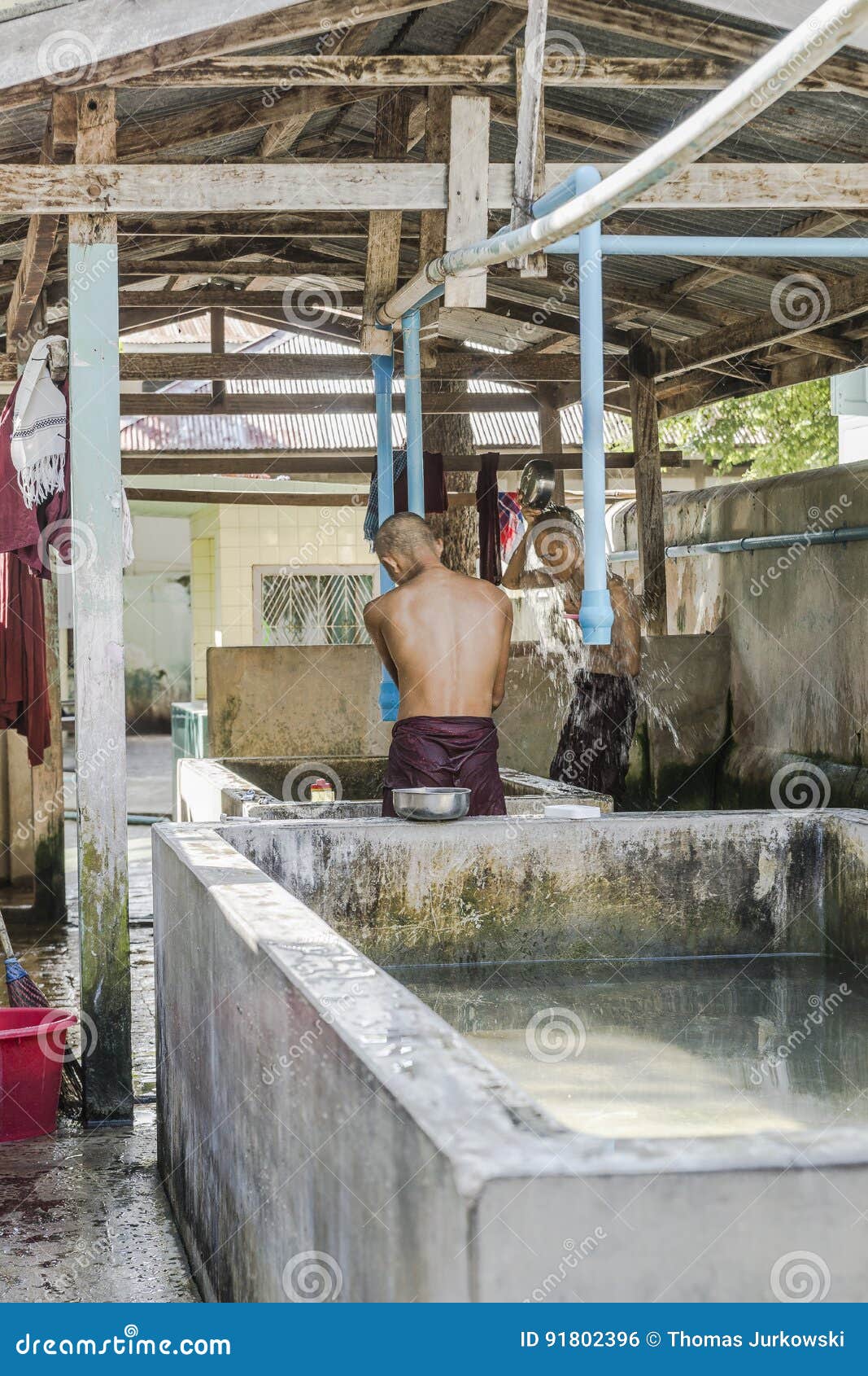 Monks in the bath editorial photo. Image of halfnacked - 91802396