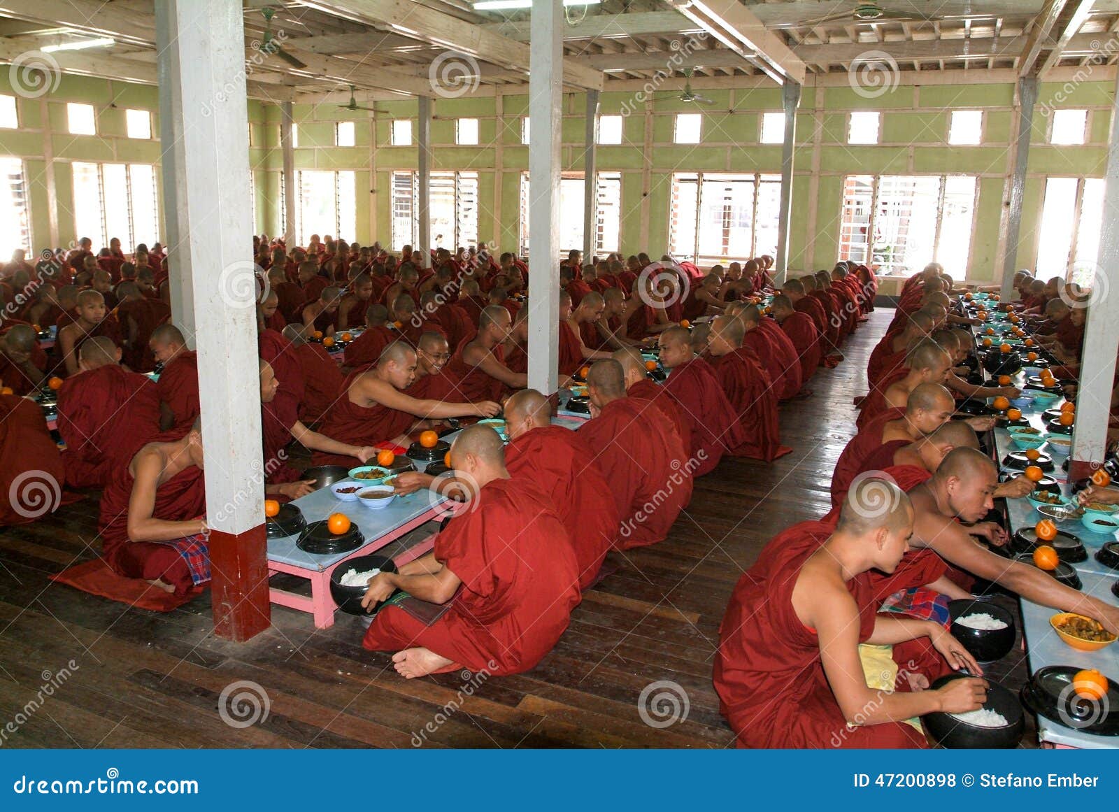 Monks Eating at Mahagandayon Monastery in Mandalay, Myanmar Editorial ...