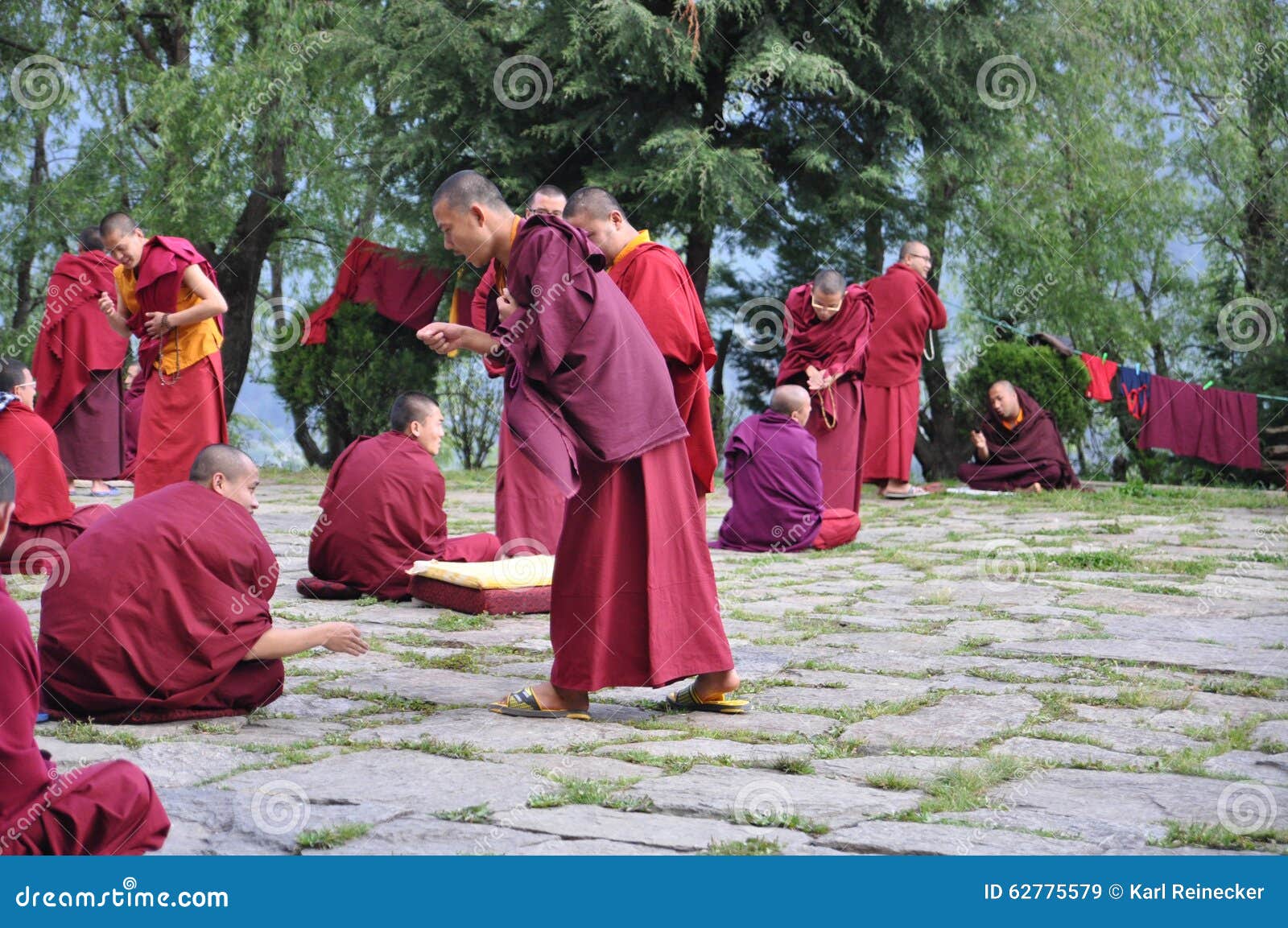 Monks Engaging in Rhetoric in Bhutan Editorial Stock Image - Image of ...