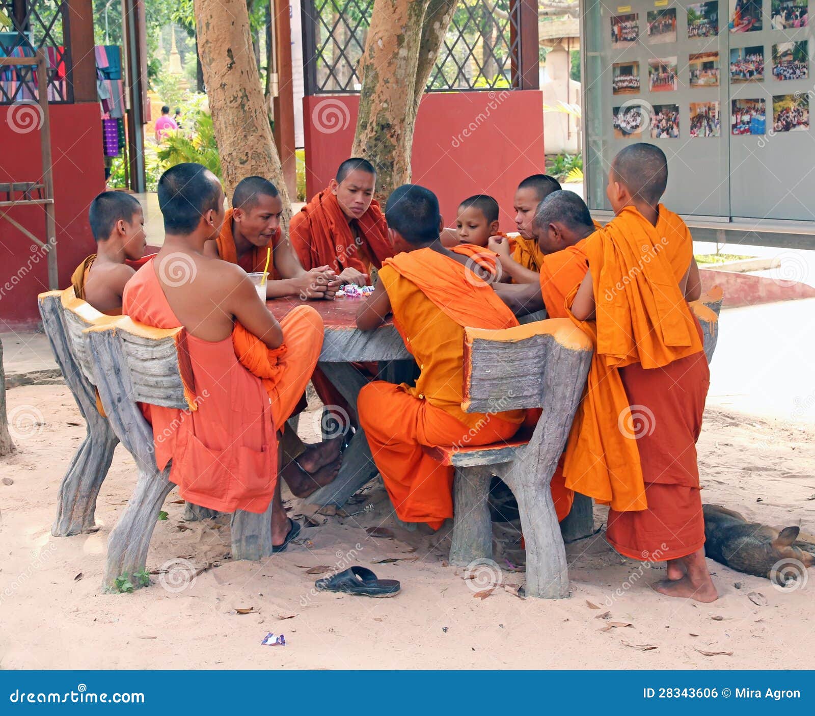 Monks on Lunch Break editorial photo. Image of asia, table - 28343606