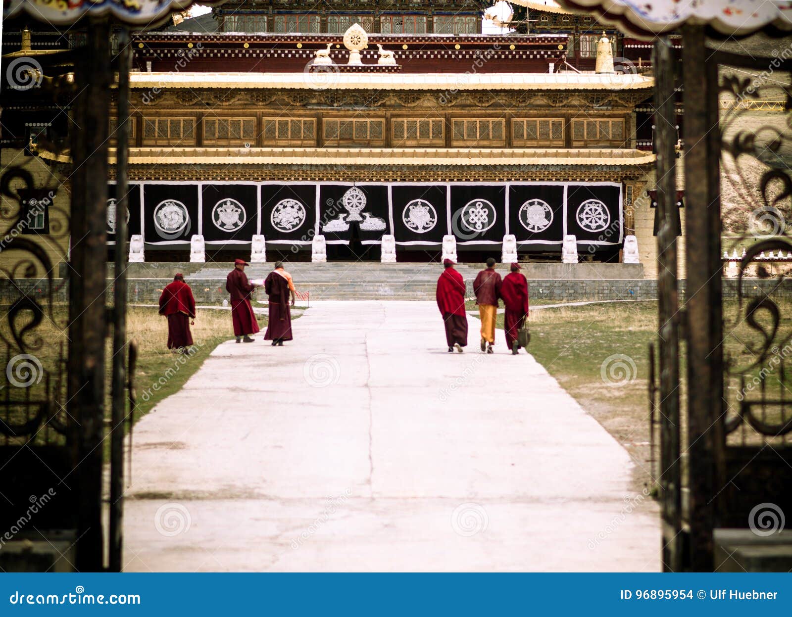 Monks before Monastery by Tibetan Monastery in China Editorial Stock ...