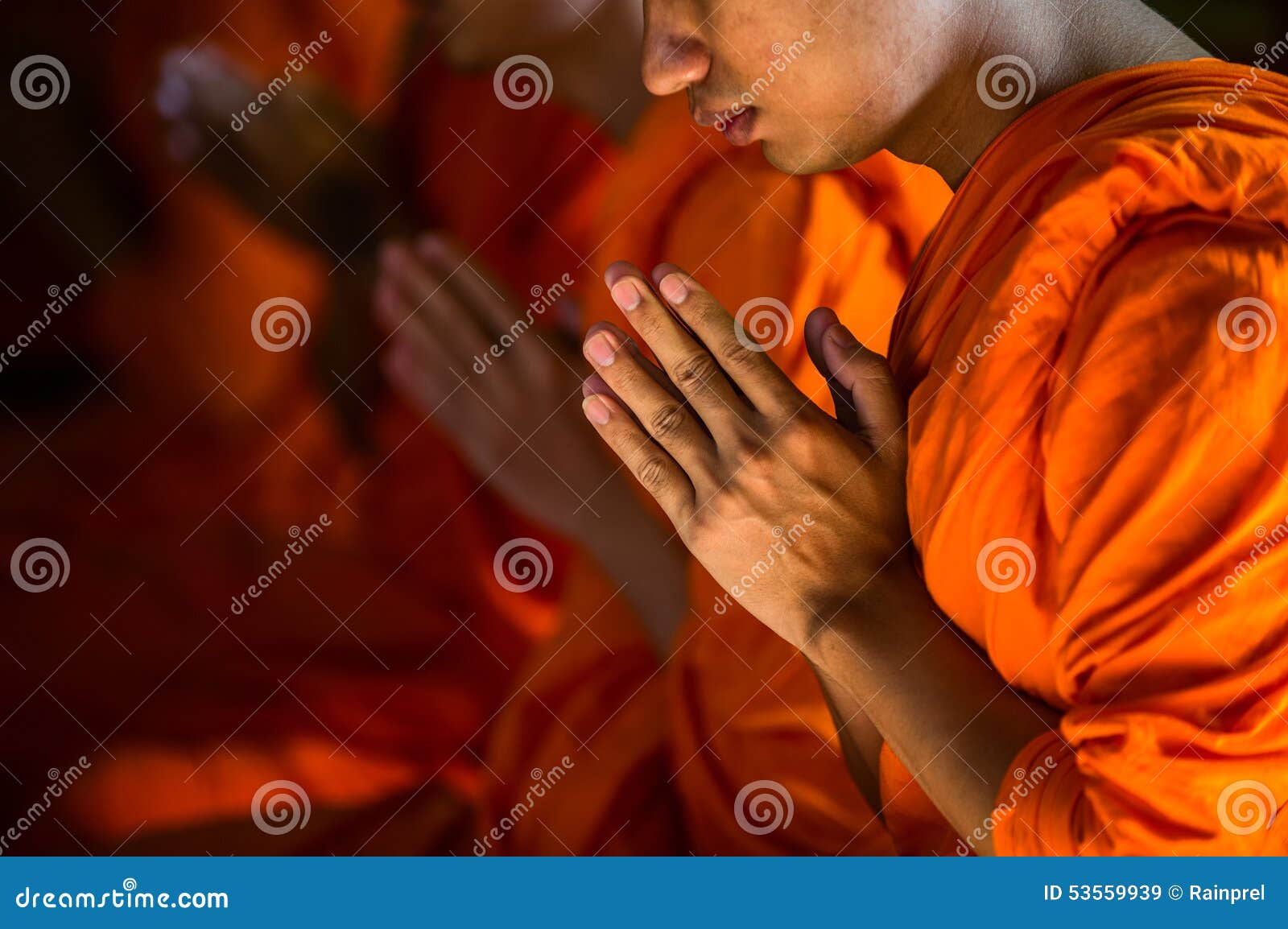 Monks Praying at the Marble Temple in Bangkok, Thailand Editorial Stock ...