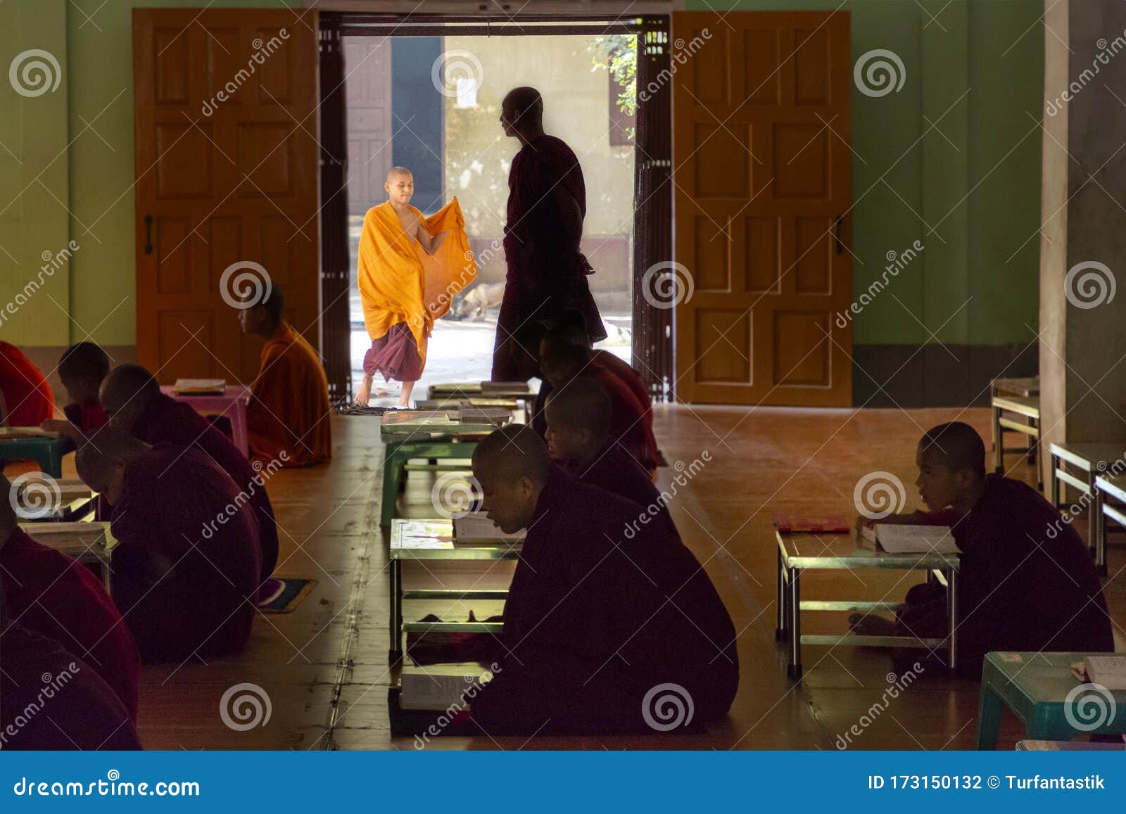 Monks in the School, Mandalay, Myanmar Editorial Photography - Image of ...