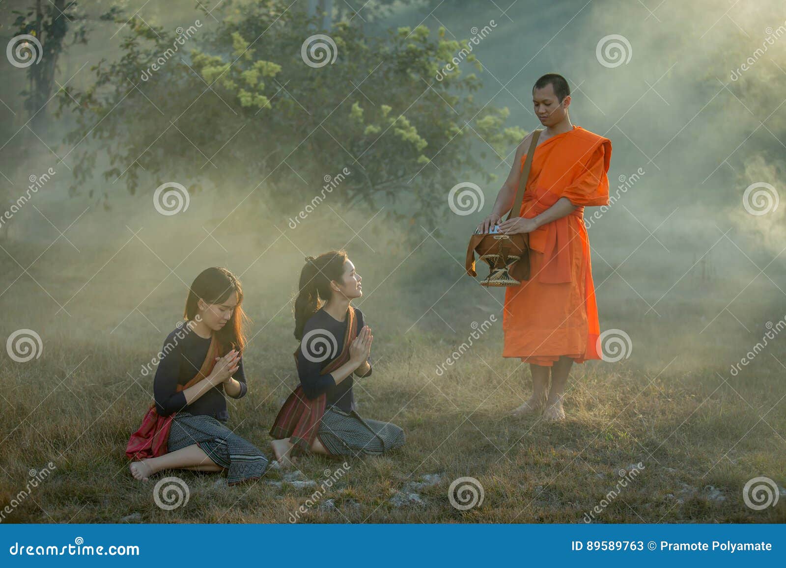 Monks Teach and Bless Her with Kindness. Stock Image - Image of nepal ...