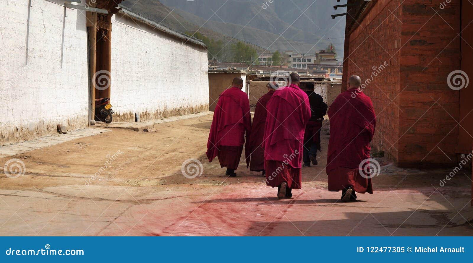 Monks walking in monastery editorial image. Image of religion - 122477305