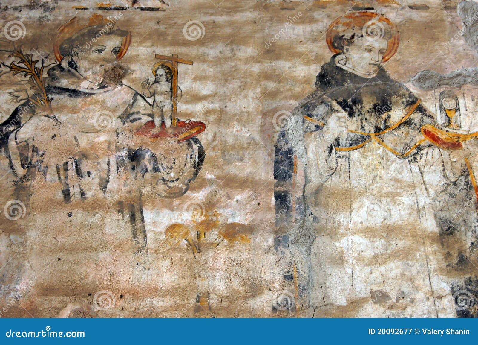 Monks on the wall stock image. Image of monk, fresco - 20092677