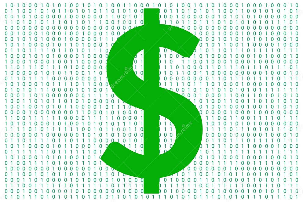 Monnaie Numérique Dollar Avec Un Et Zéro Code Binaire Chiffre ... Monnaie Numérique Dollar Avec Un Et Zéro Code Binaire Chiffre ...