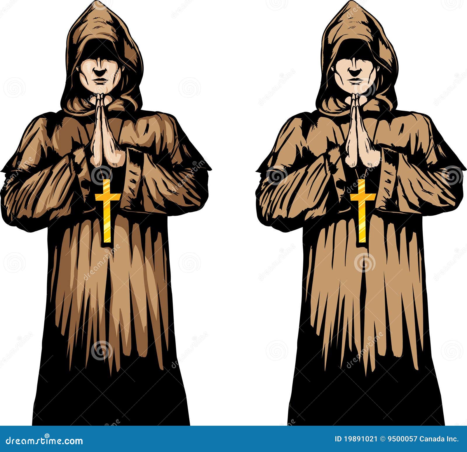 Monnik vector illustratie. Illustration of godsdienst - 19891021