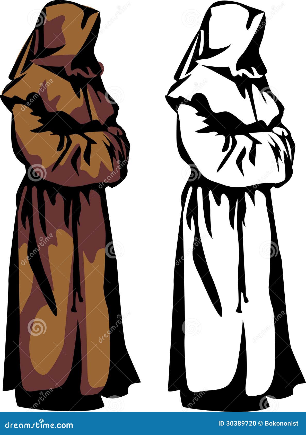 Monnik vector illustratie. Illustration of sekte, somber - 30389720