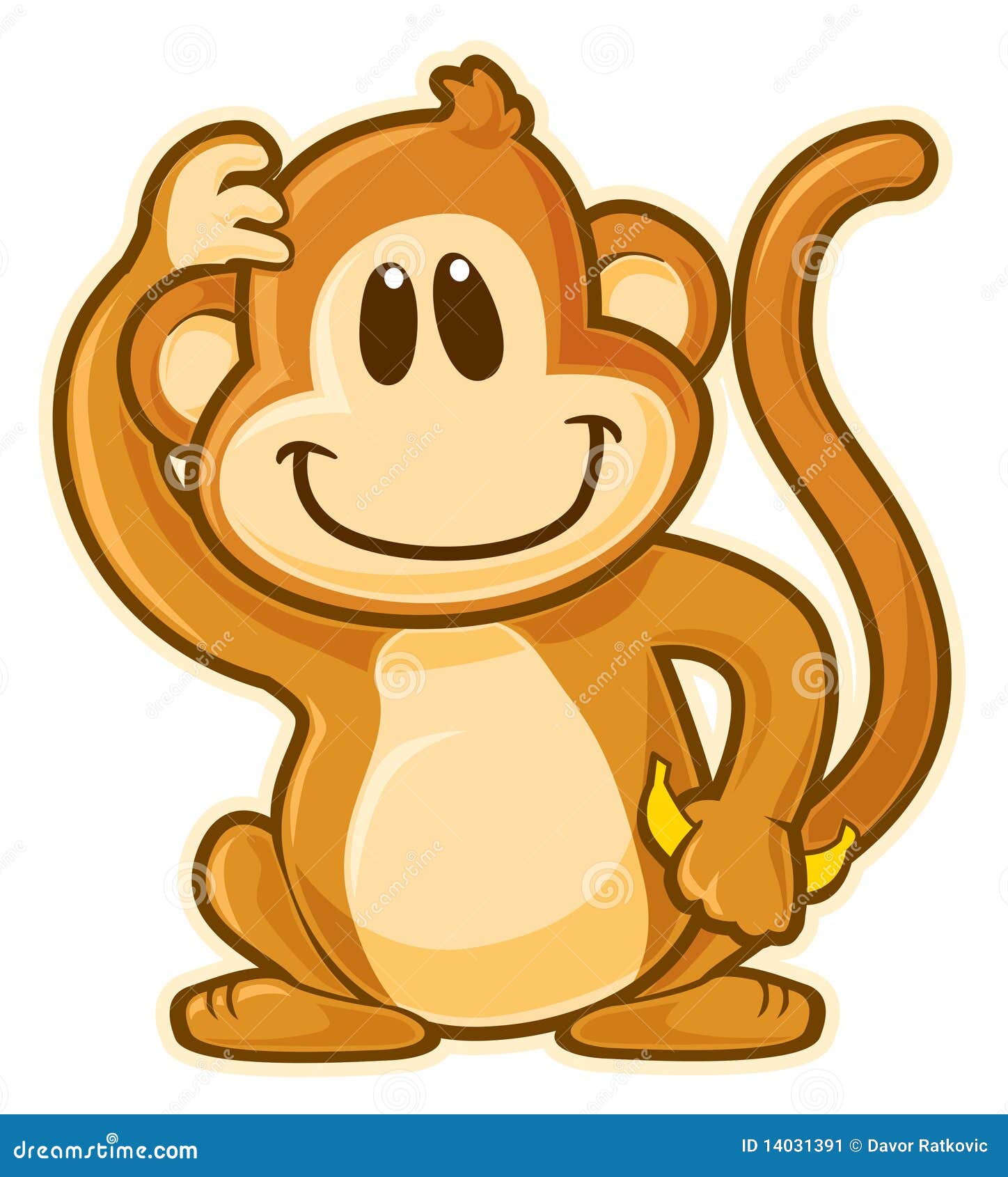 Mono ilustración del vector. Ilustración de mano, fauna - 14031391