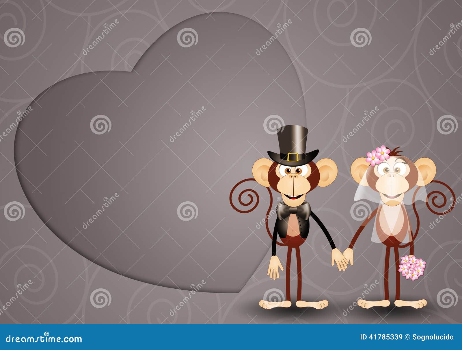 Mono apenas casado stock de ilustración. Ilustración de amor - 41785339