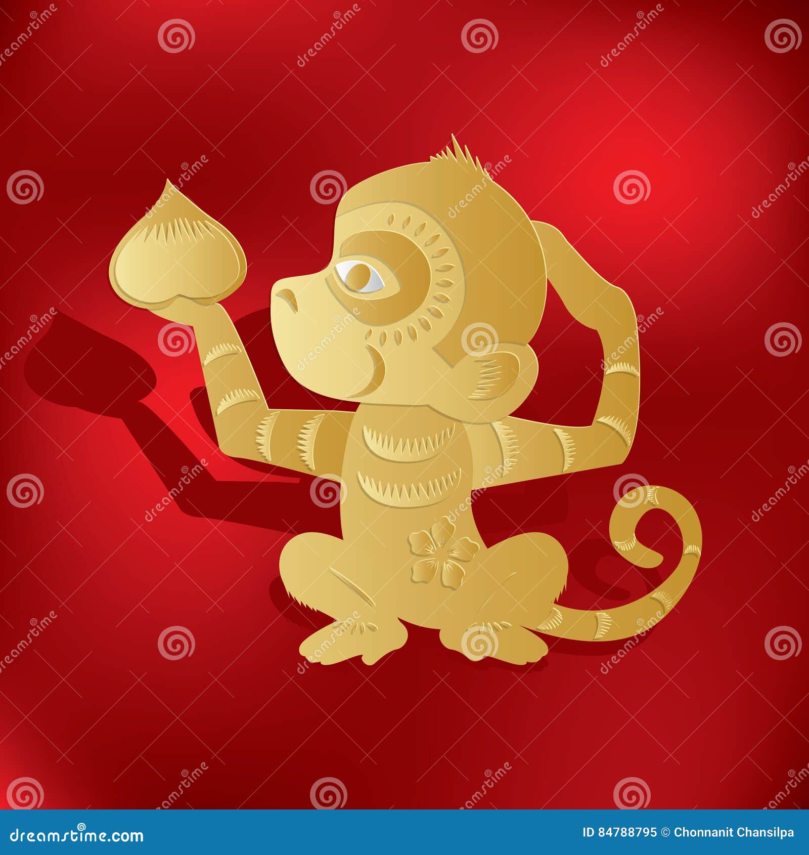 Mono chino del zodiaco ilustración del vector. Ilustración de papel ...