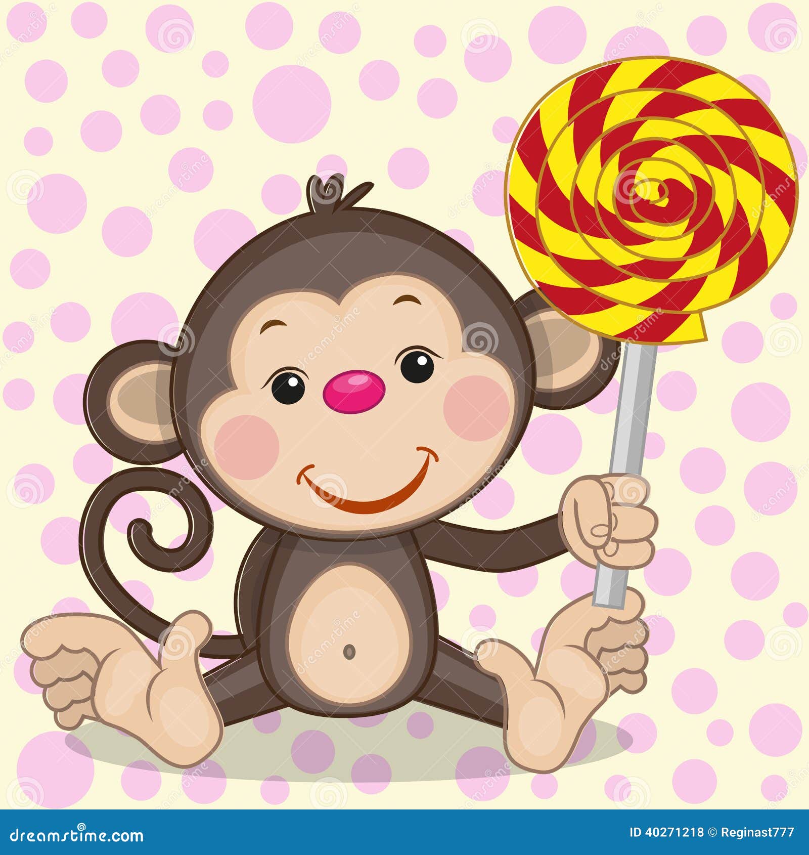 Mono con el caramelo ilustración del vector. Ilustración de cansado ...