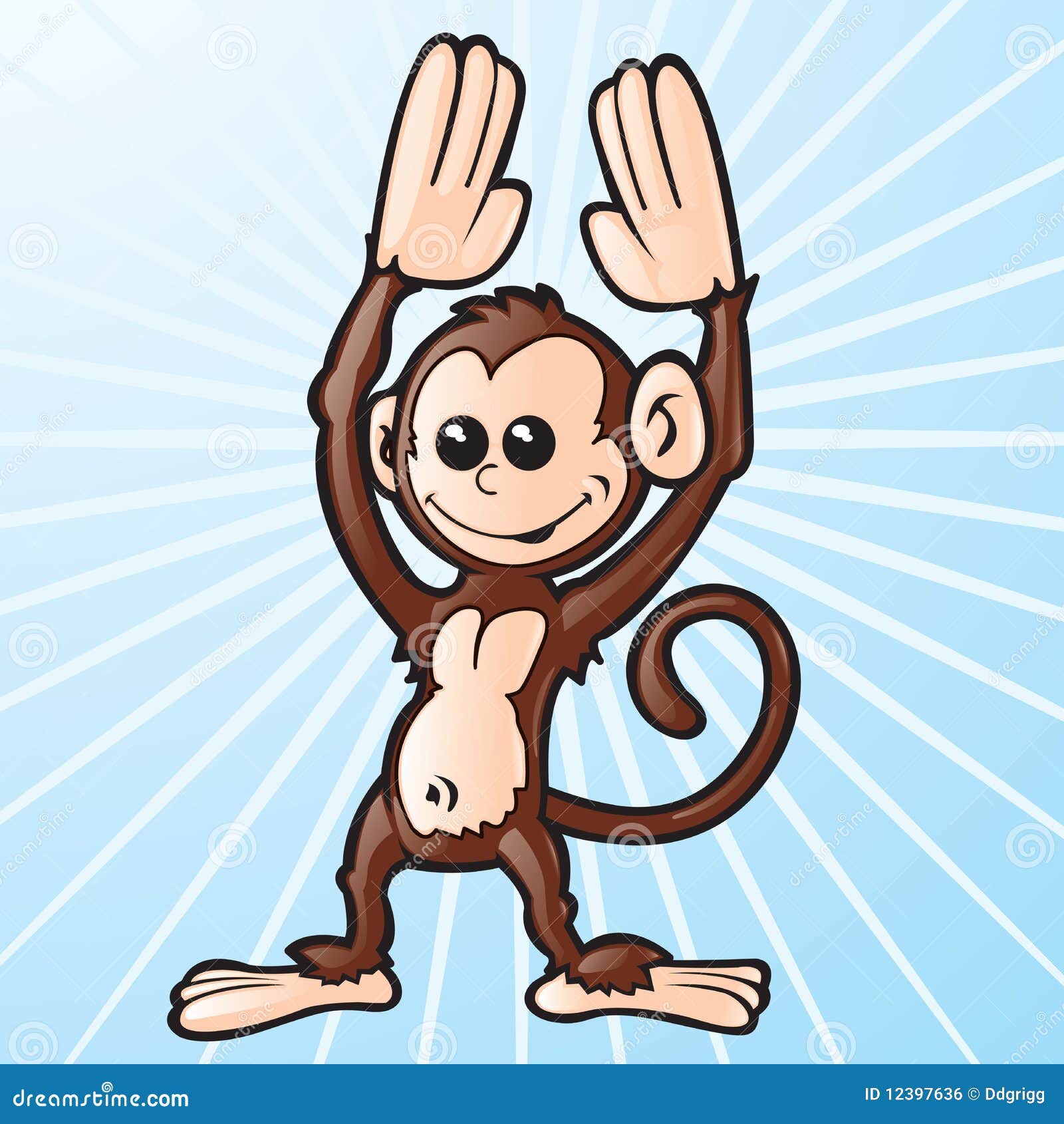 Mono de la historieta ilustración del vector. Ilustración de aislado ...