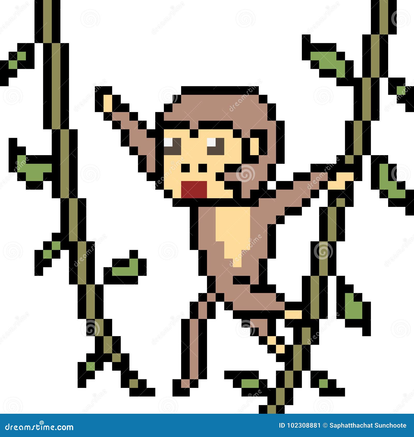 Mono Del Arte Del Pixel Del Vector Ilustración del Vector - Ilustración ...