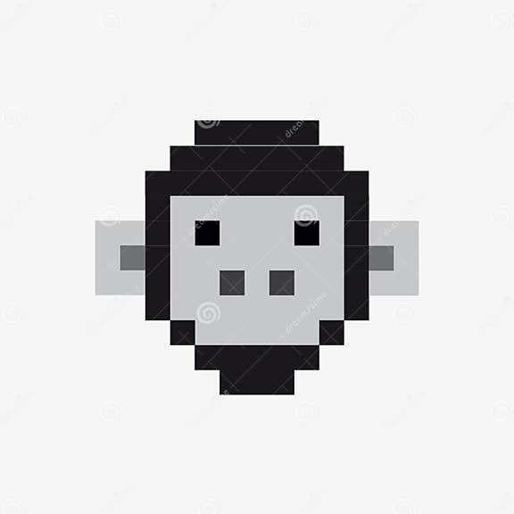 Mono del pixel del vector ilustración del vector. Ilustración de color ...