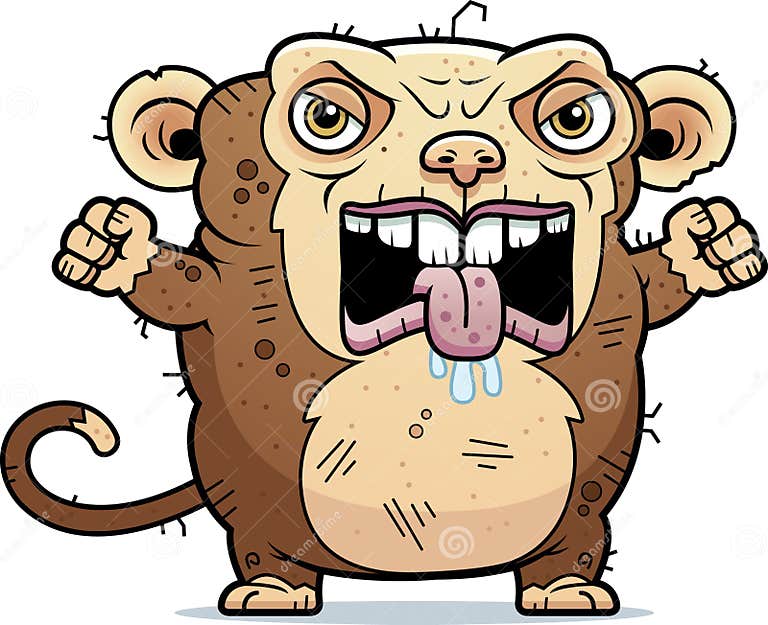 Mono feo enojado ilustración del vector. Ilustración de babear - 47480219