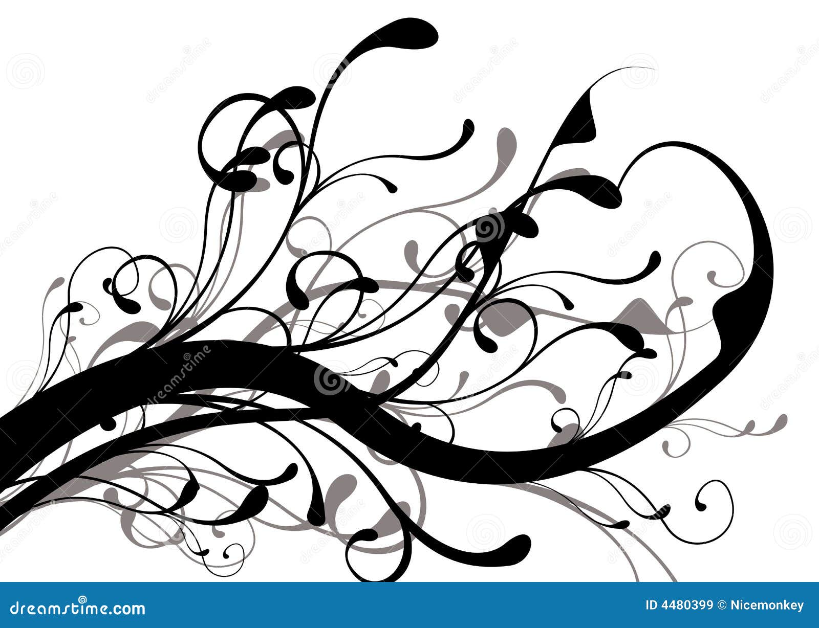 Mono floral abstracto ilustración del vector. Ilustración de travieso ...