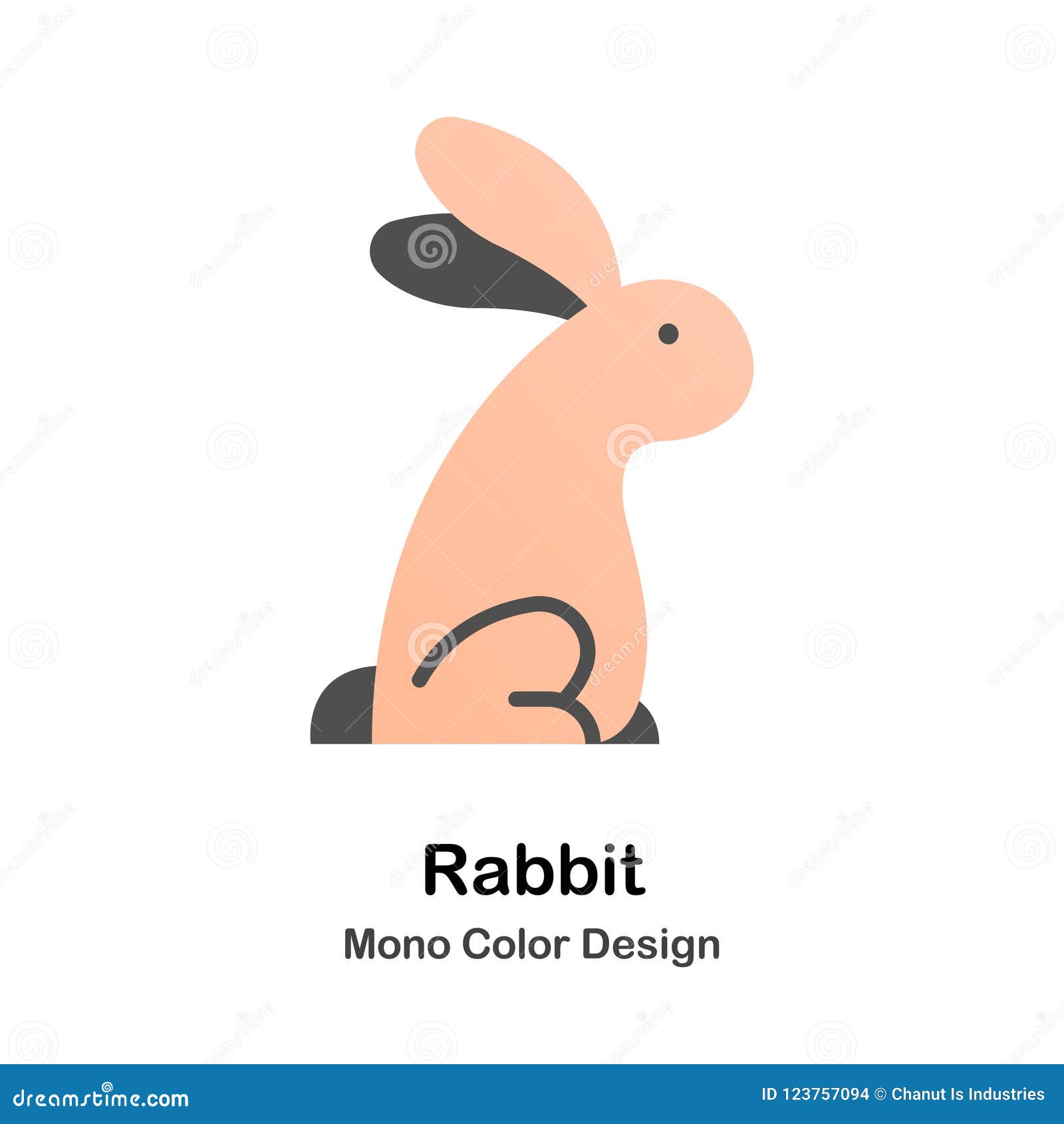 Mono Icono Del Color Del Conejo Ilustración del Vector - Ilustración de ...