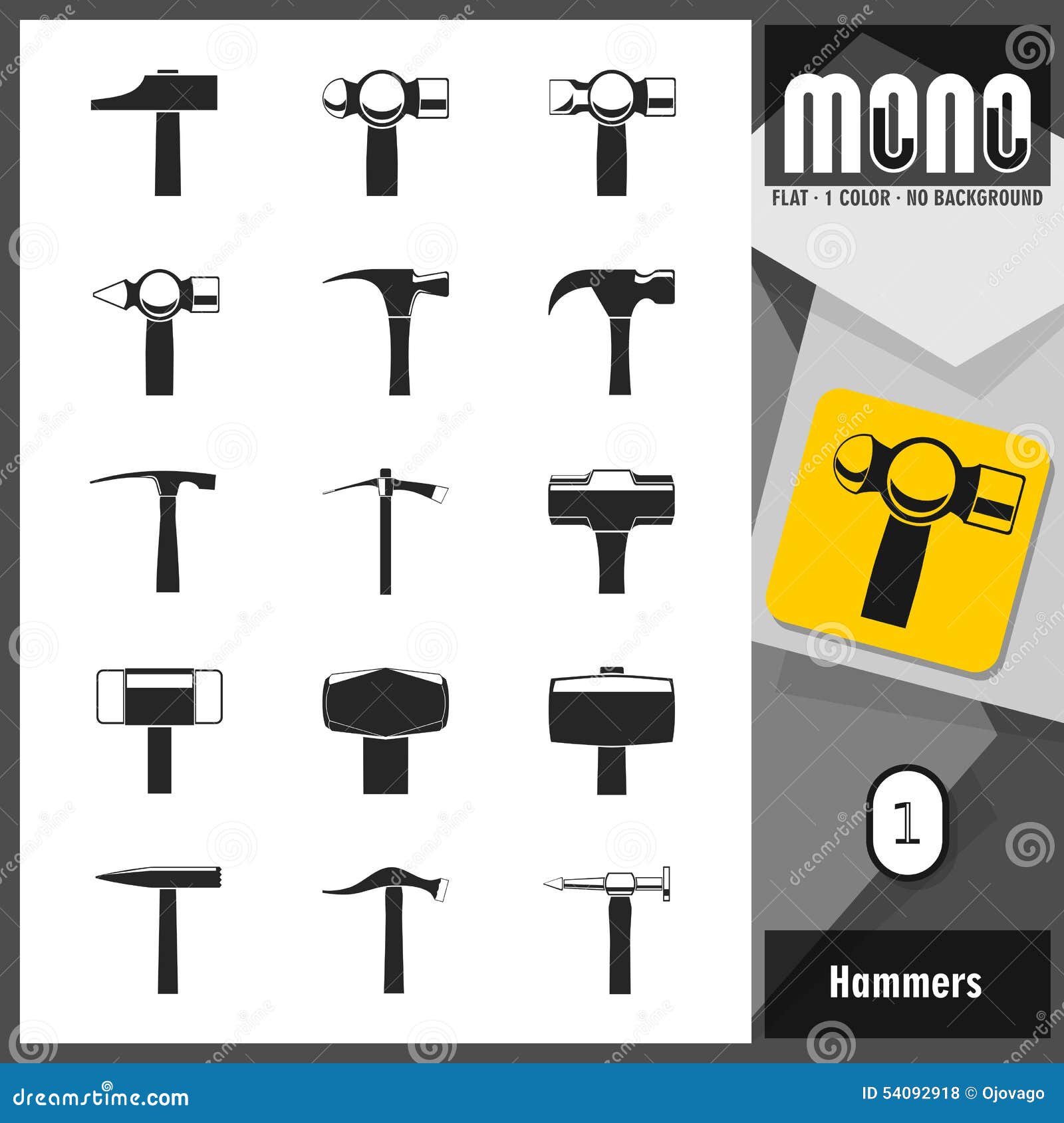 Mono iconos - martillos 1 ilustración del vector. Ilustración de ...