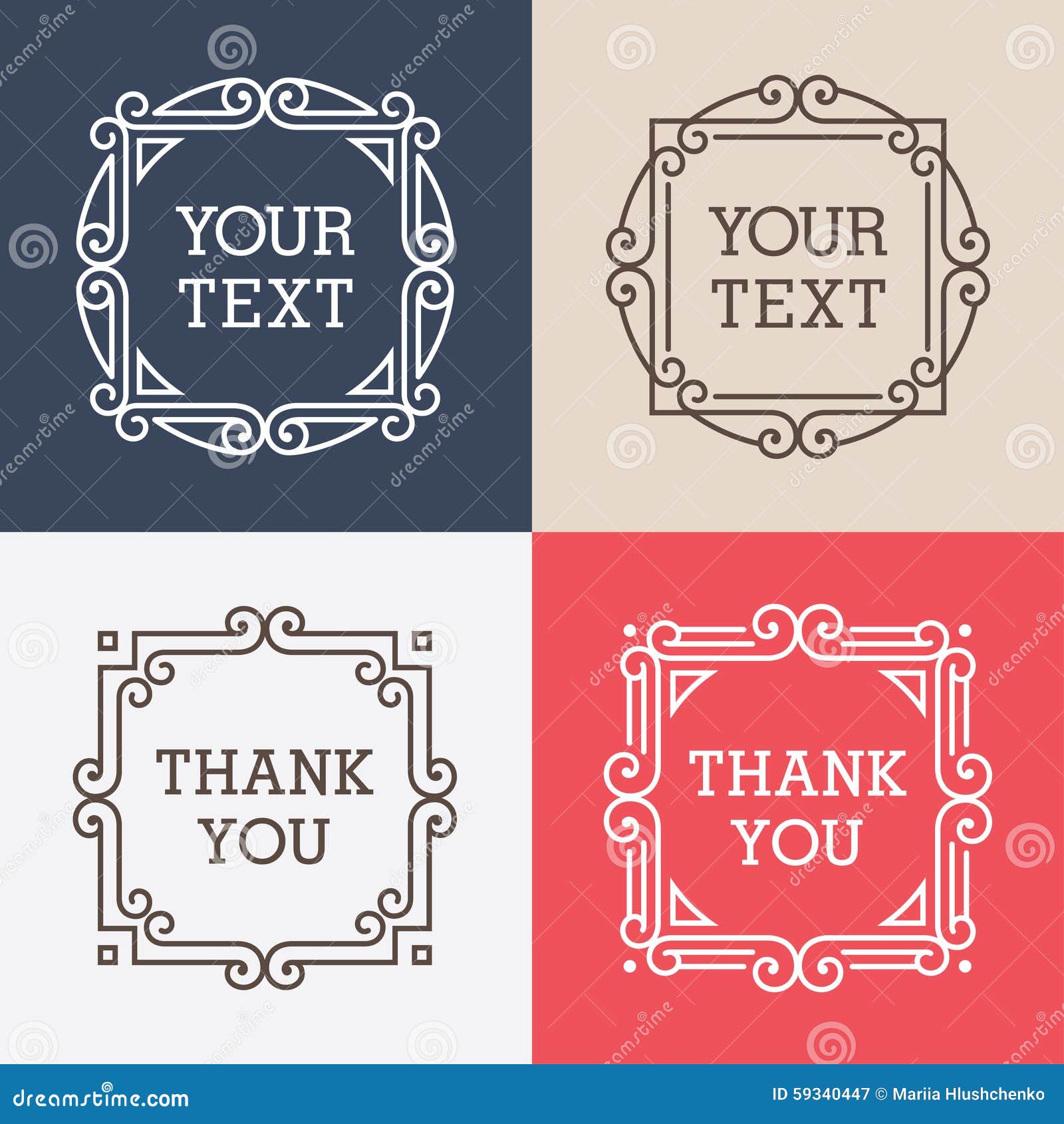 Mono Line Frames stock vector. Illustration of abstract - 59340447