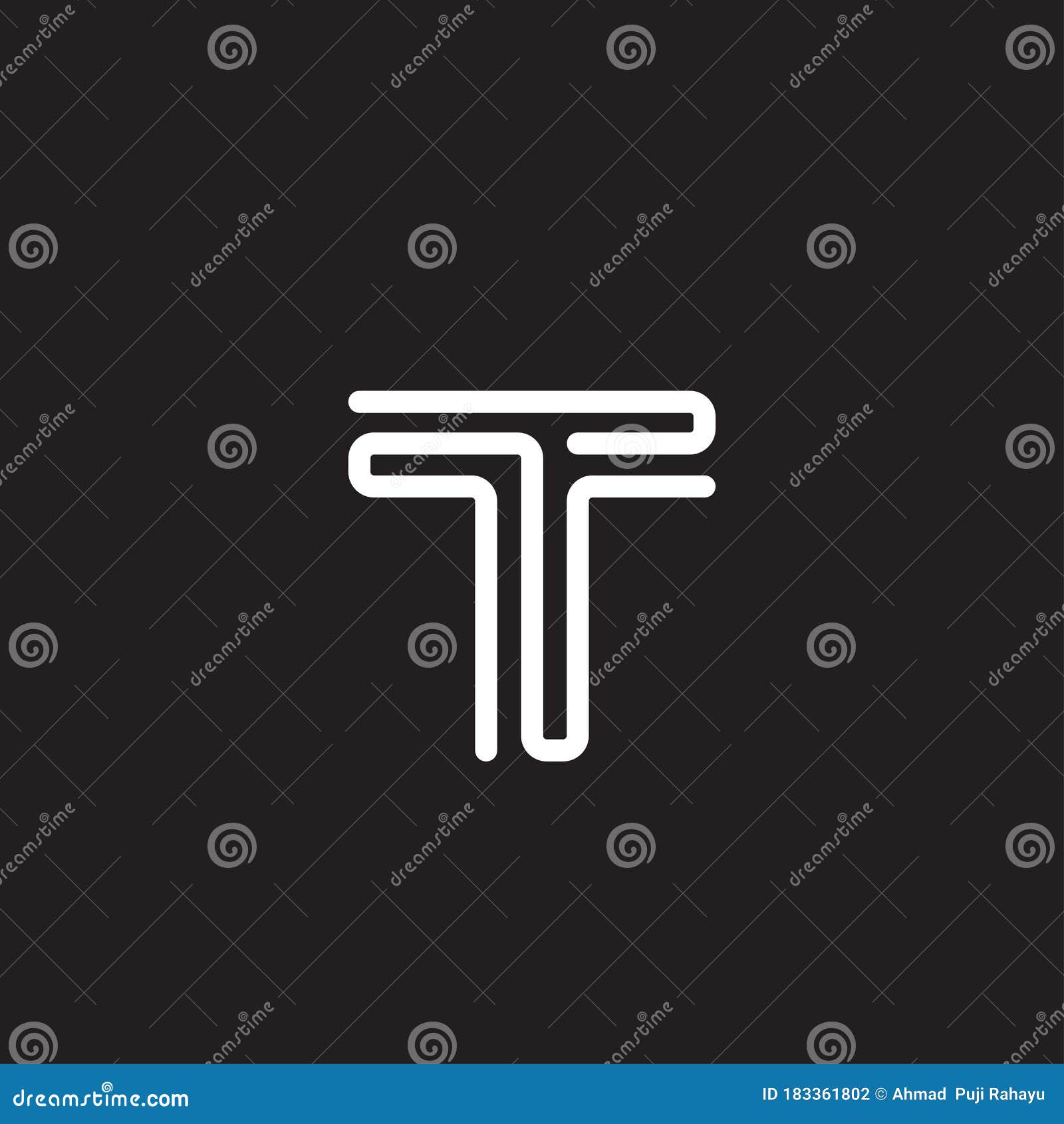Mono Line Letter T Logo Design Template Stock Illustration ...
