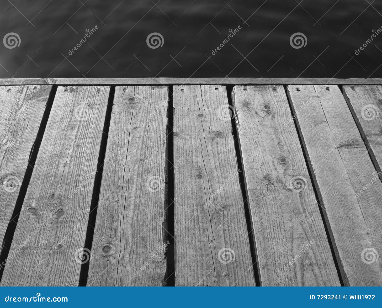 Mono Shot of the Edge of a Wooden Jetty Stock Image - Image of wood ...
