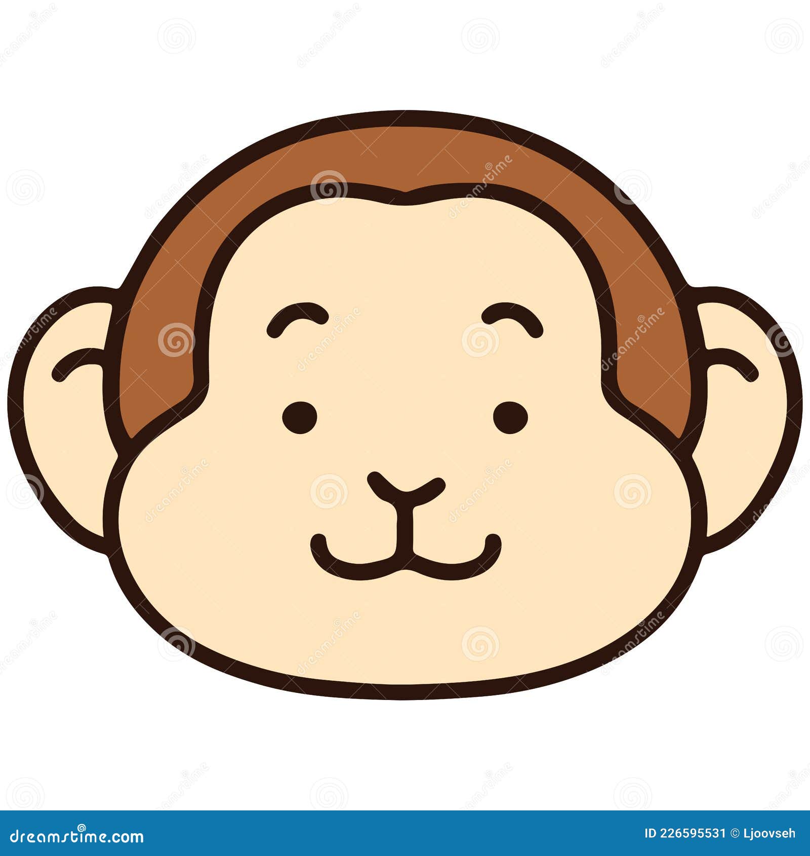 Mono simple y lindo ilustración del vector. Ilustración de icono ...