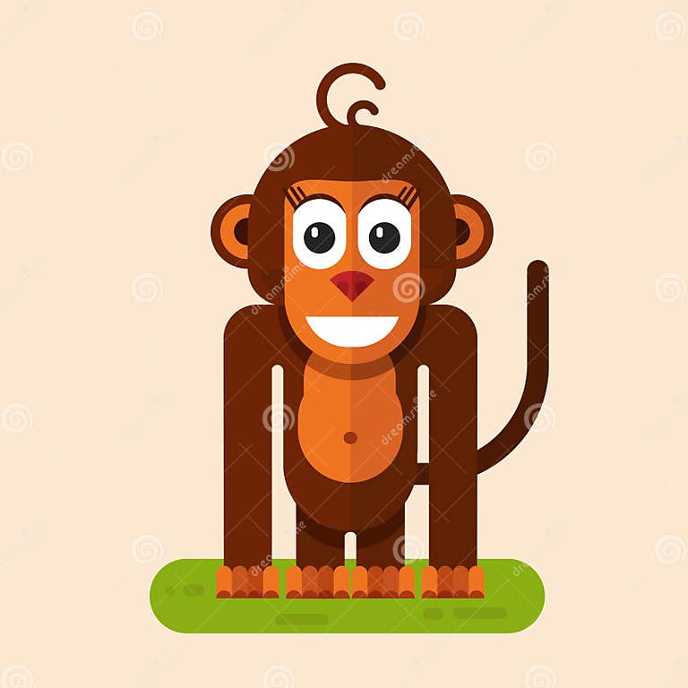 Mono sonriente divertido ilustración del vector. Ilustración de sonrisa ...