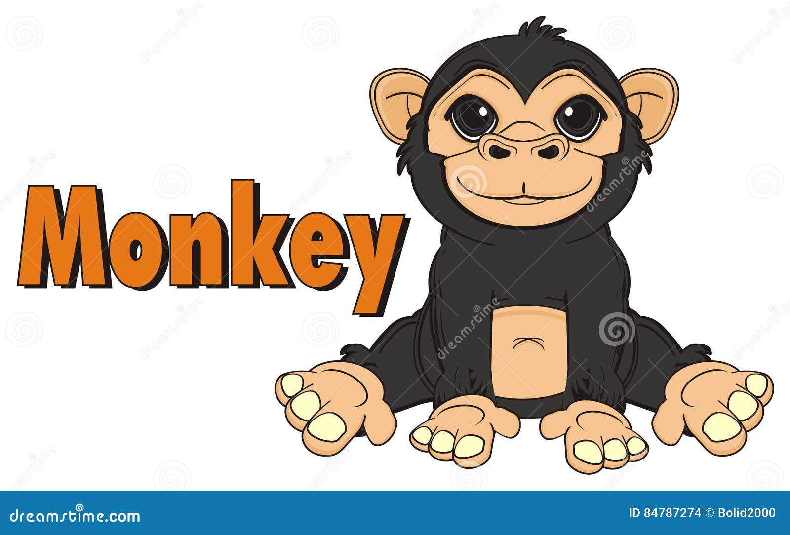 Mono y su nombre stock de ilustración. Ilustración de historieta - 84787274