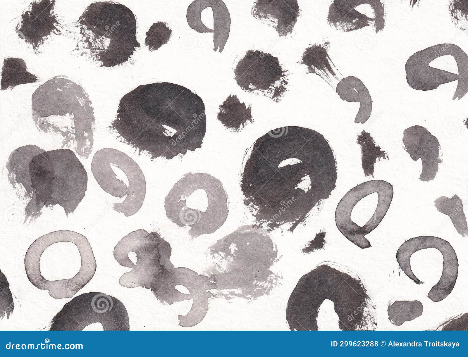 Monochromatic Abstract Pattern with Black Ink Blots and Splotche Stock ...