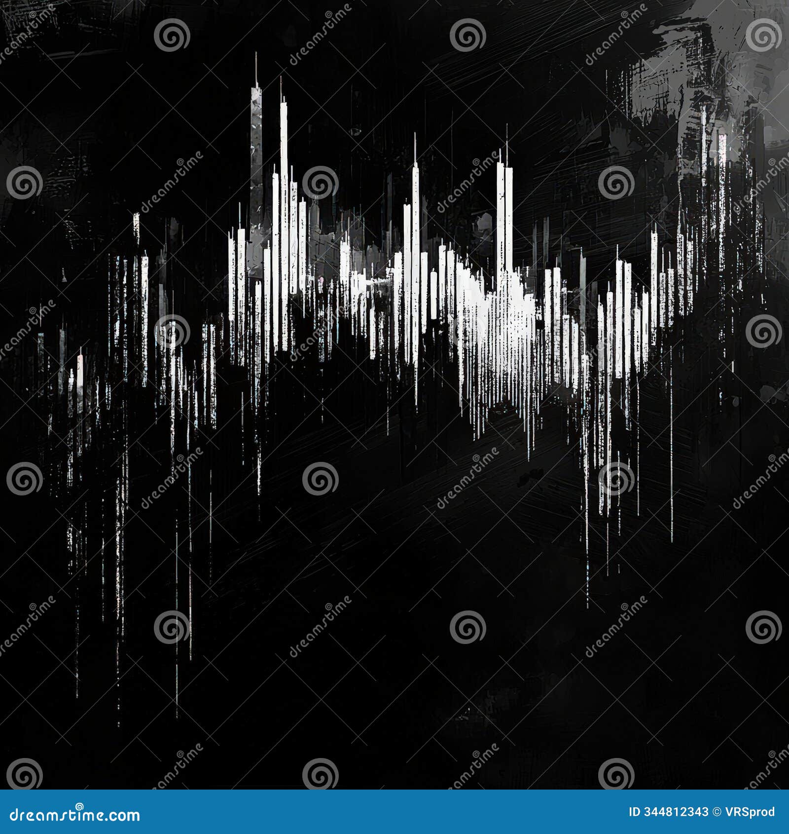 Monochromatic Abstract Soundwave Pattern on a Dark Background Stock ...