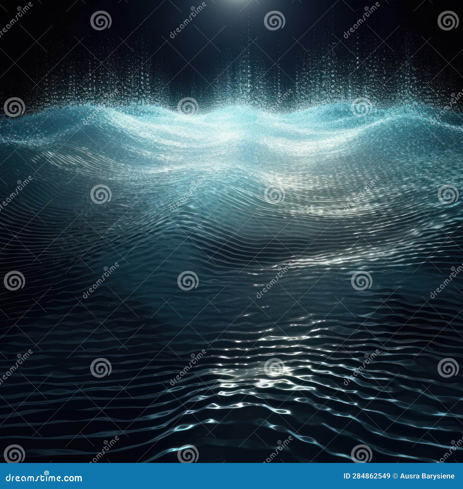 Monochromatic Blue Waves, Abstract Illustration. Science or Fantasy ...