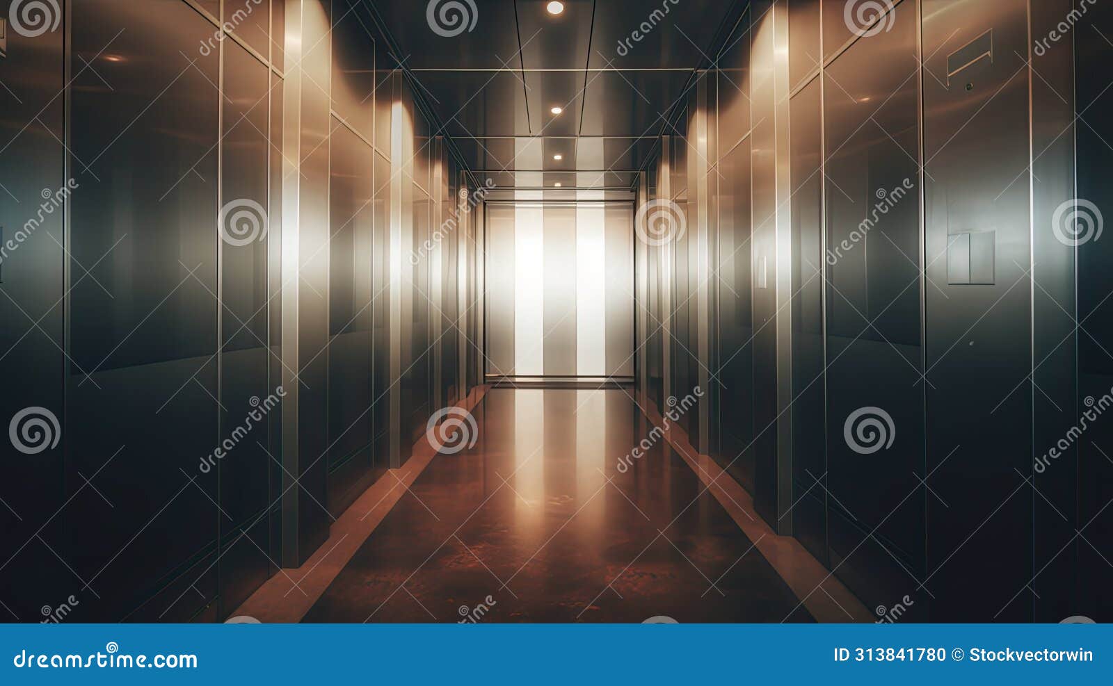 Monochromatic Blurred Elevator Interior Stock Illustration ...