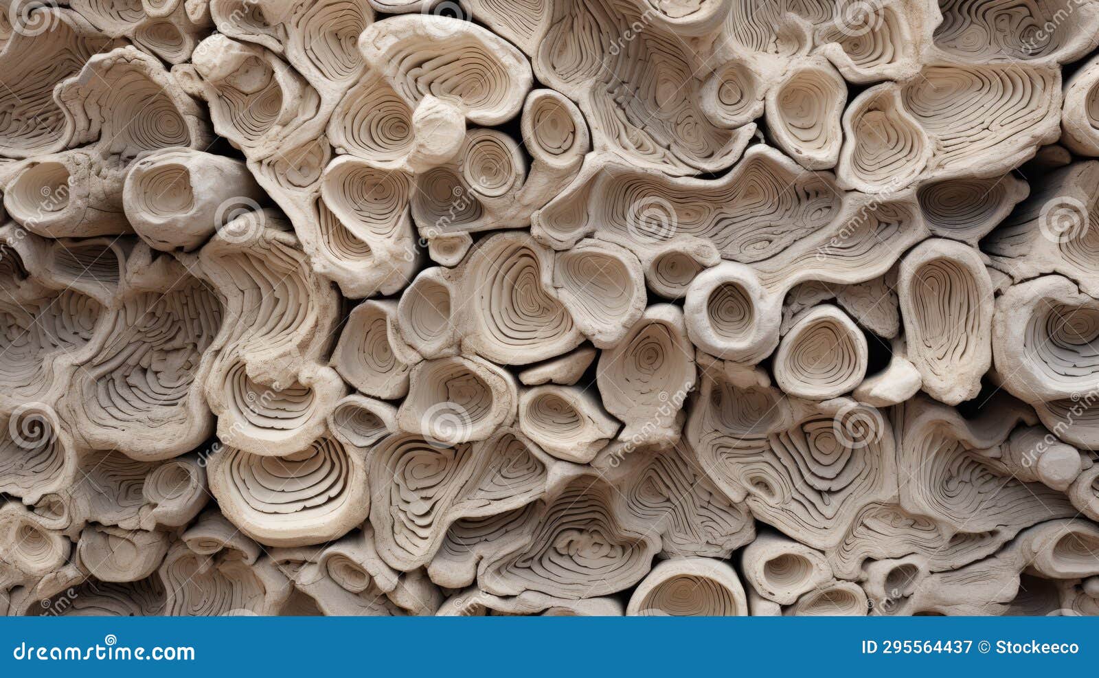 Monochromatic Close-up of Layered Organic Forms in Natural Rock Wall ...