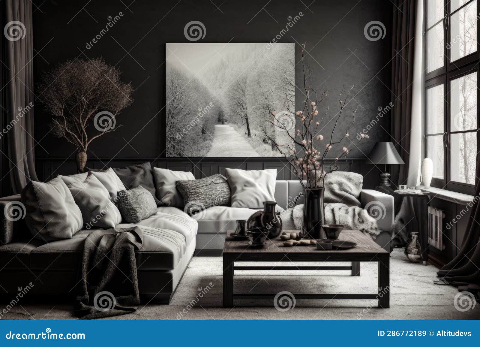 A Monochromatic Color Scheme with Simple Textures Stock Illustration ...