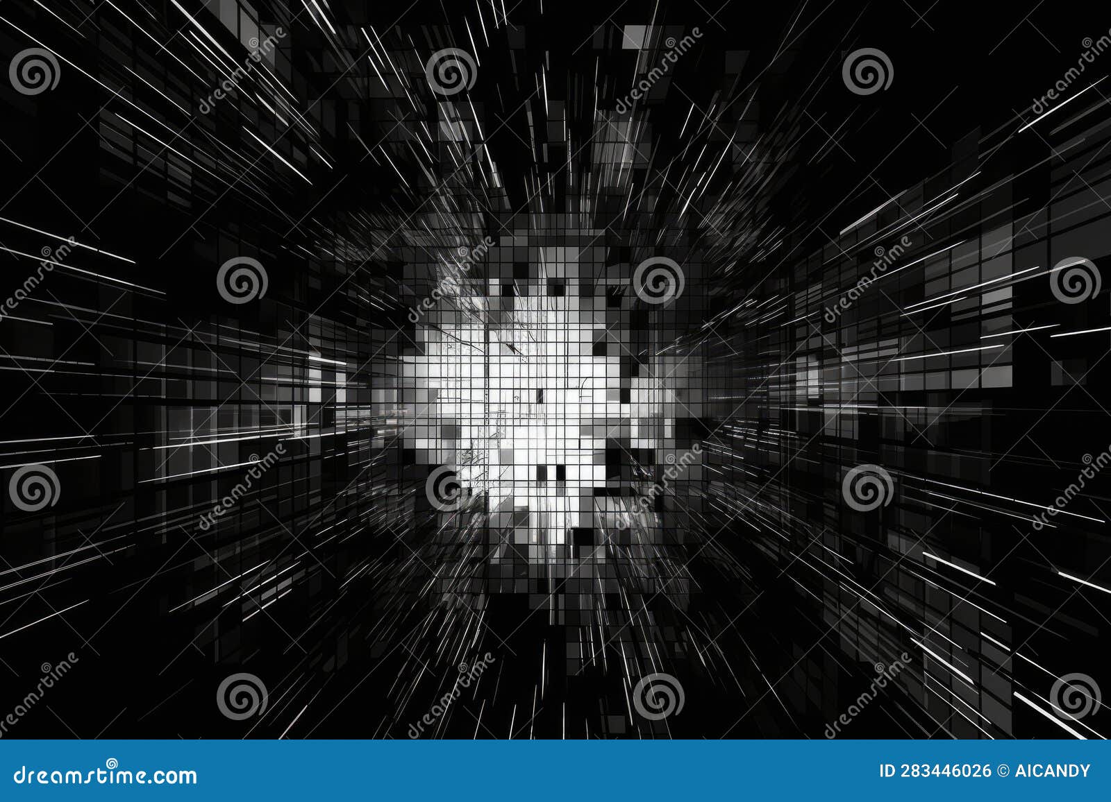 Monochromatic Distorted Grid Pattern with a Glitch Effect Stock ...