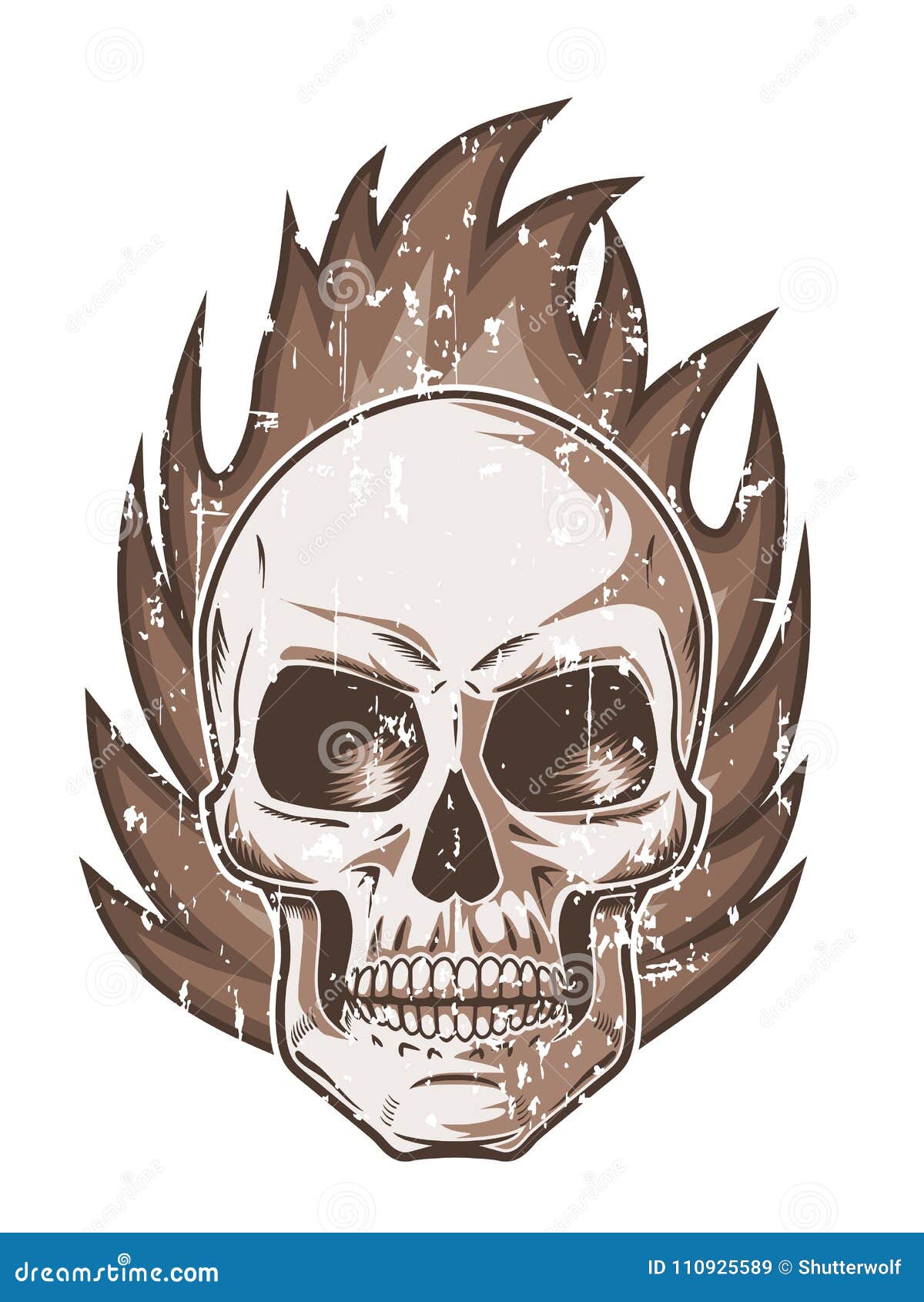 Evil Flaming Skull Drawings