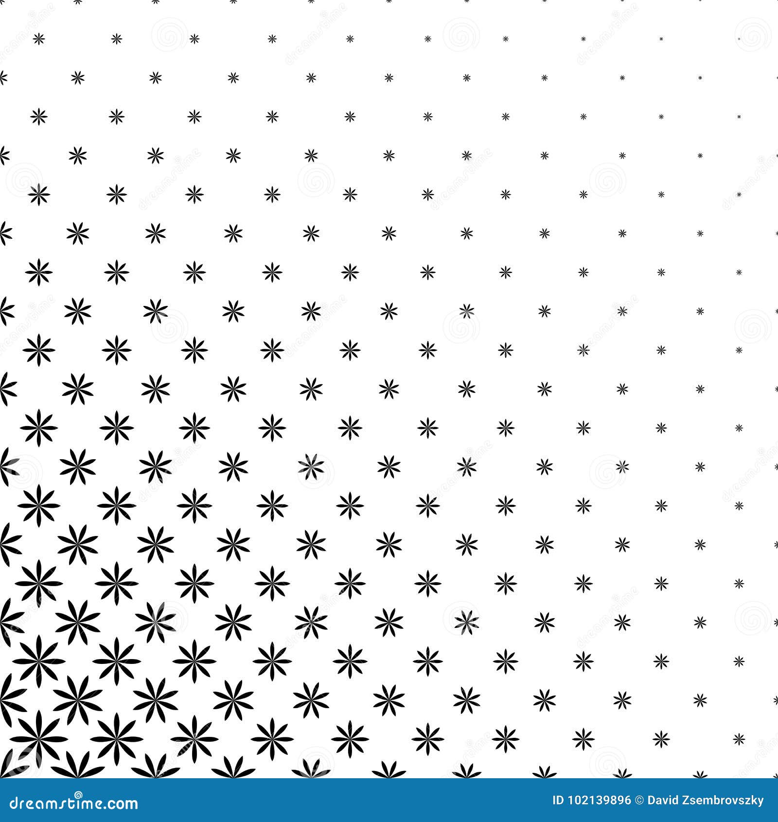 Monochromatic Geometric Stylized Flower Pattern - Abstract Floral ...