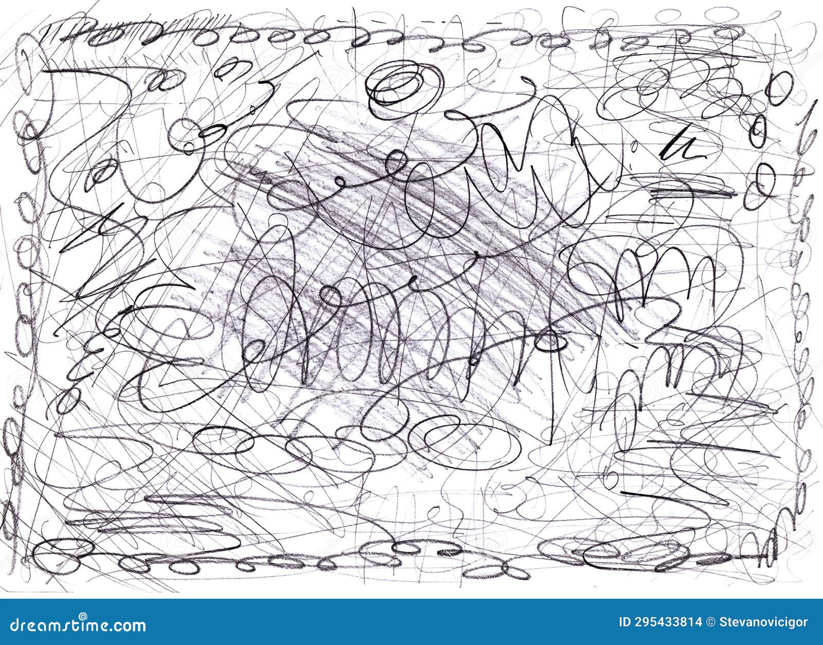 Monochromatic Grunge Pencil Doodle Scribbles Lines on White Background ...