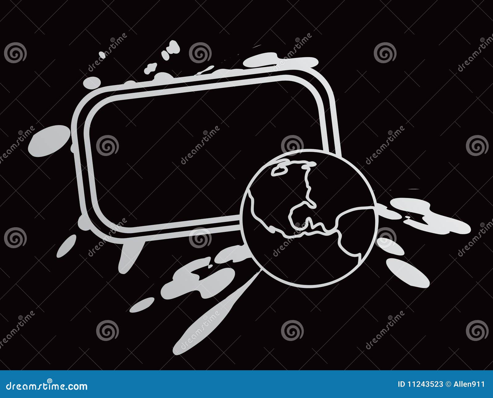 Monochromatic Grungy Globe Advertisement Stock Vector - Illustration of ...