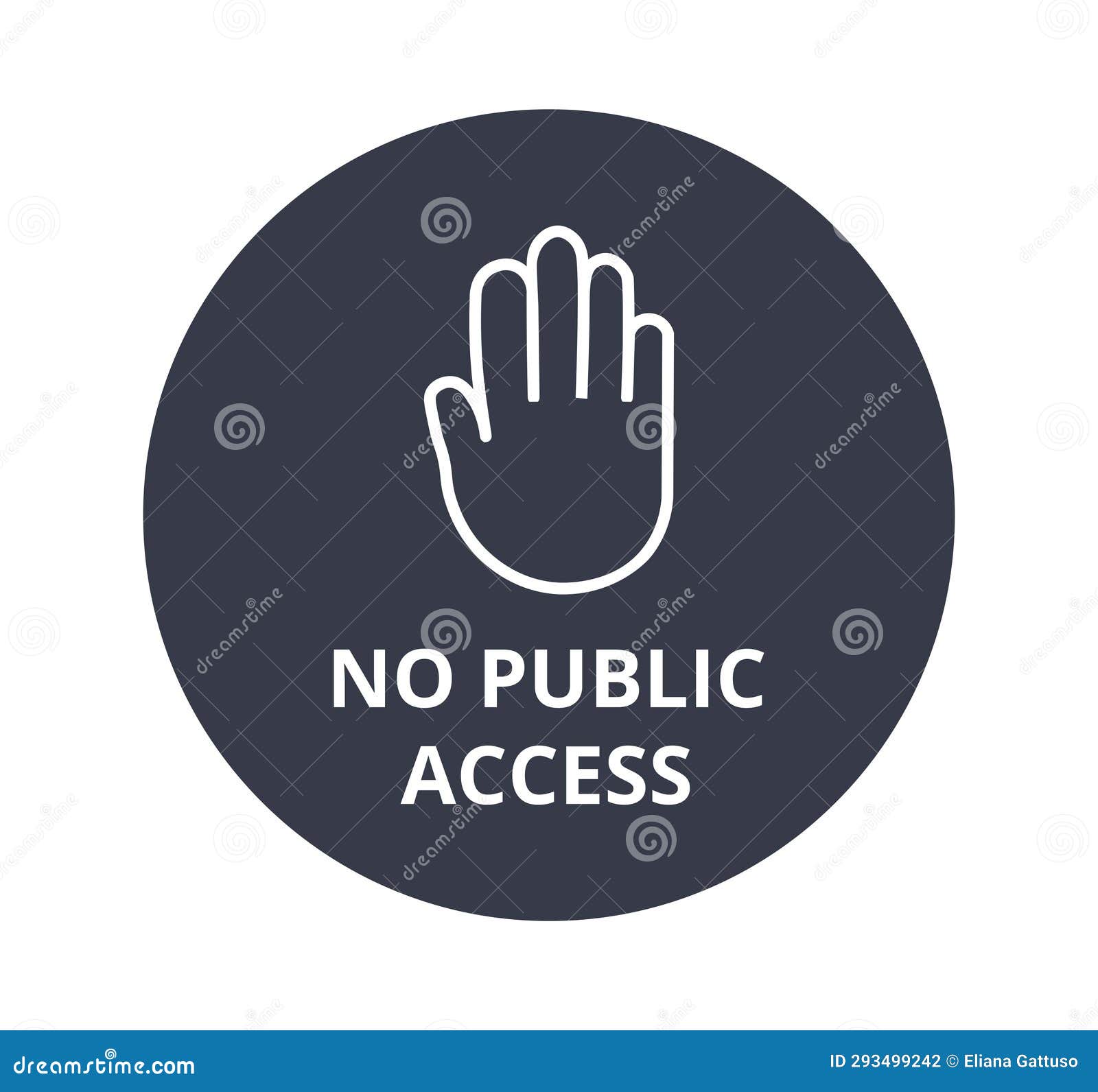 Monochromatic Hand No Public Access Symbol Stock Vector - Illustration ...