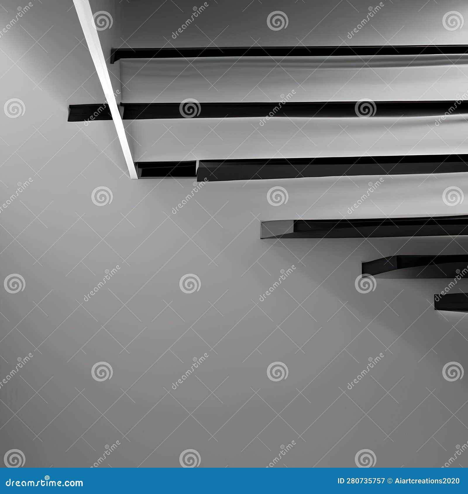 A Monochromatic Image of Light and Shadow on a Staircase, Creating an ...