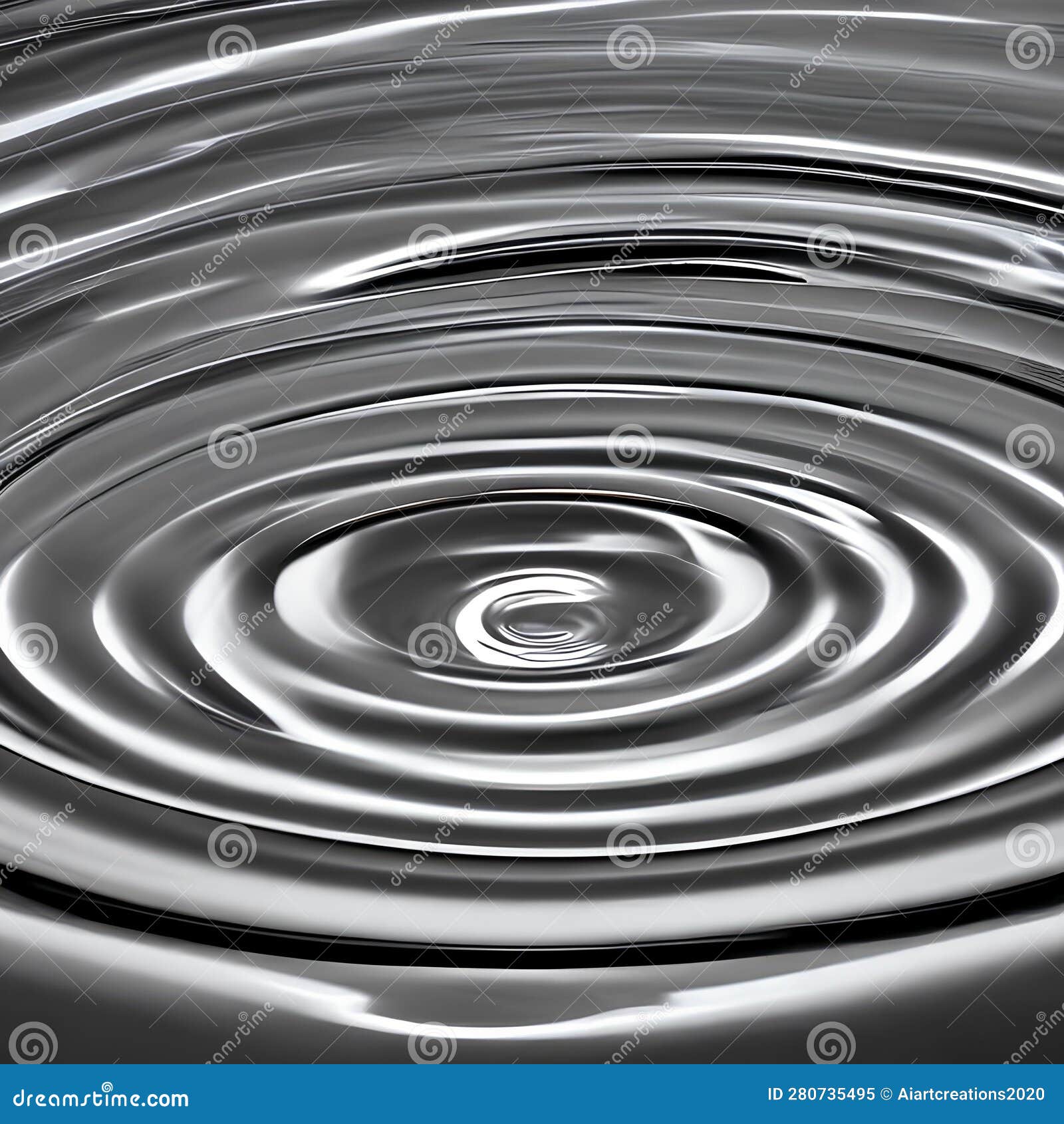 A Monochromatic Image of a Single Droplet of Water Creating Ripples in ...