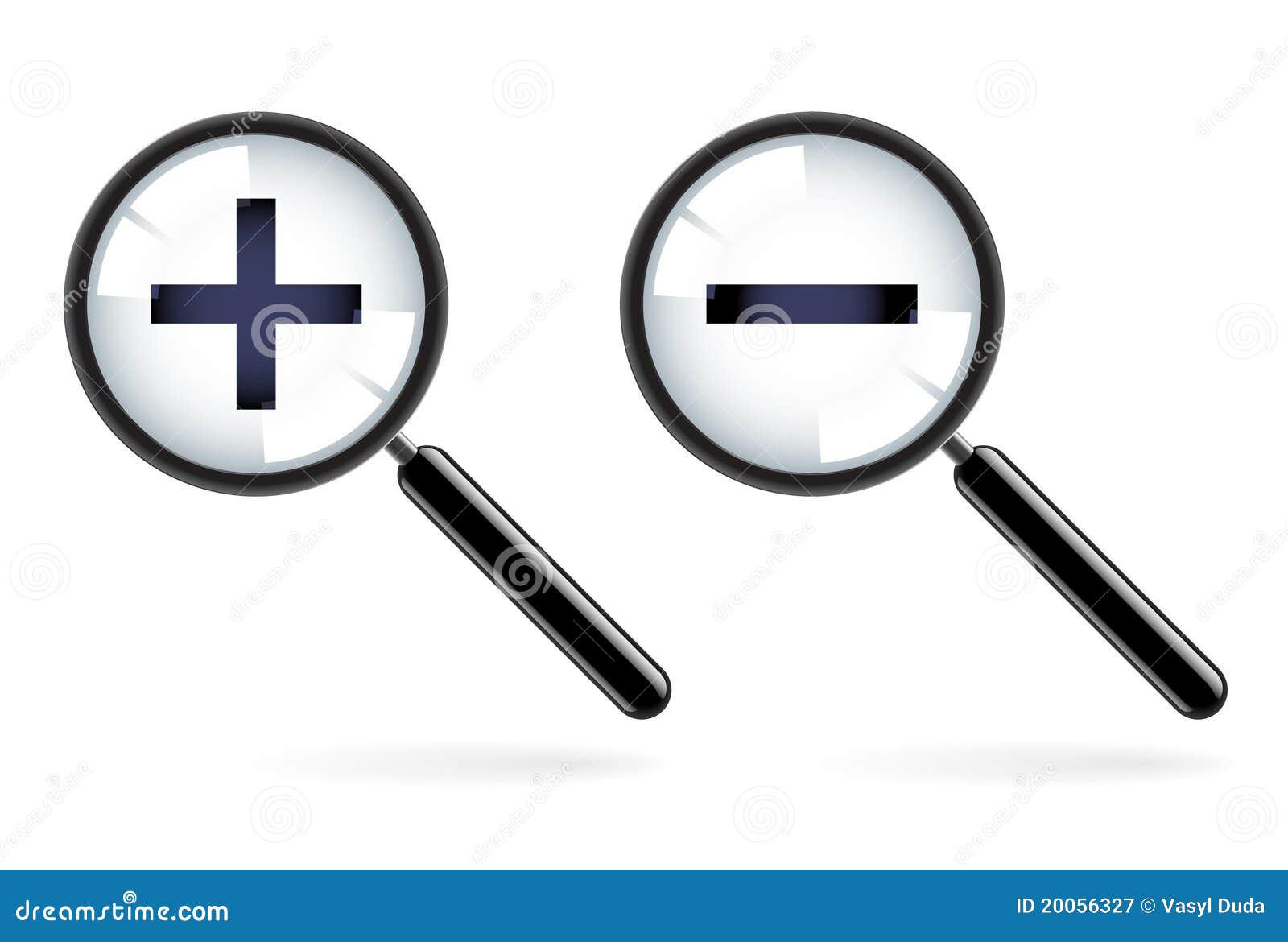 Monochromatic Increase-decrease Magnifiers Icons Stock Vector - Illustration of magnify, glow ...