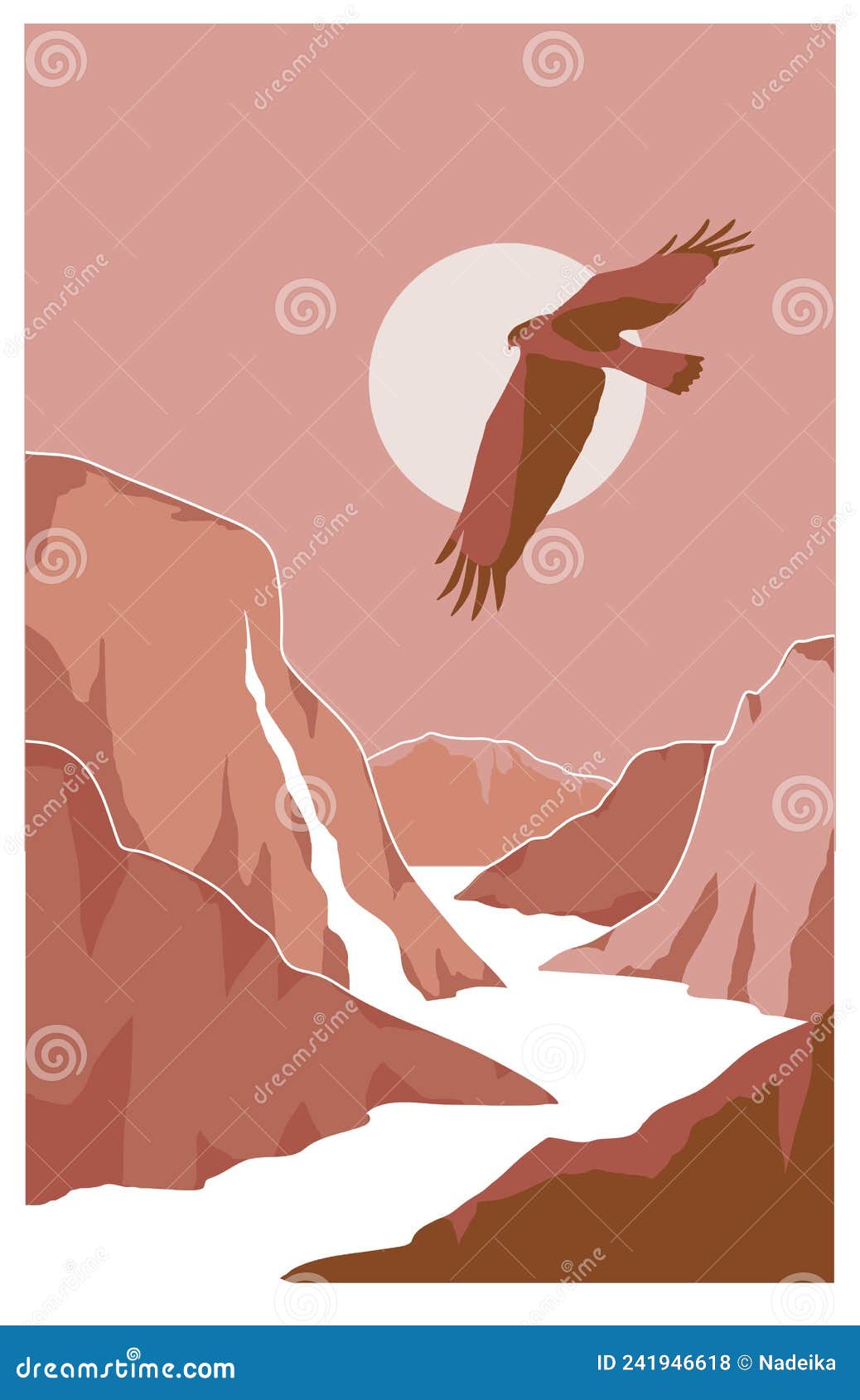 Monochromatic Landscape Vector Illustration | CartoonDealer.com #241946618