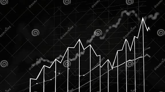 Monochromatic Line Graph with Sharp Peaks and Valleys 3d Rendering ...